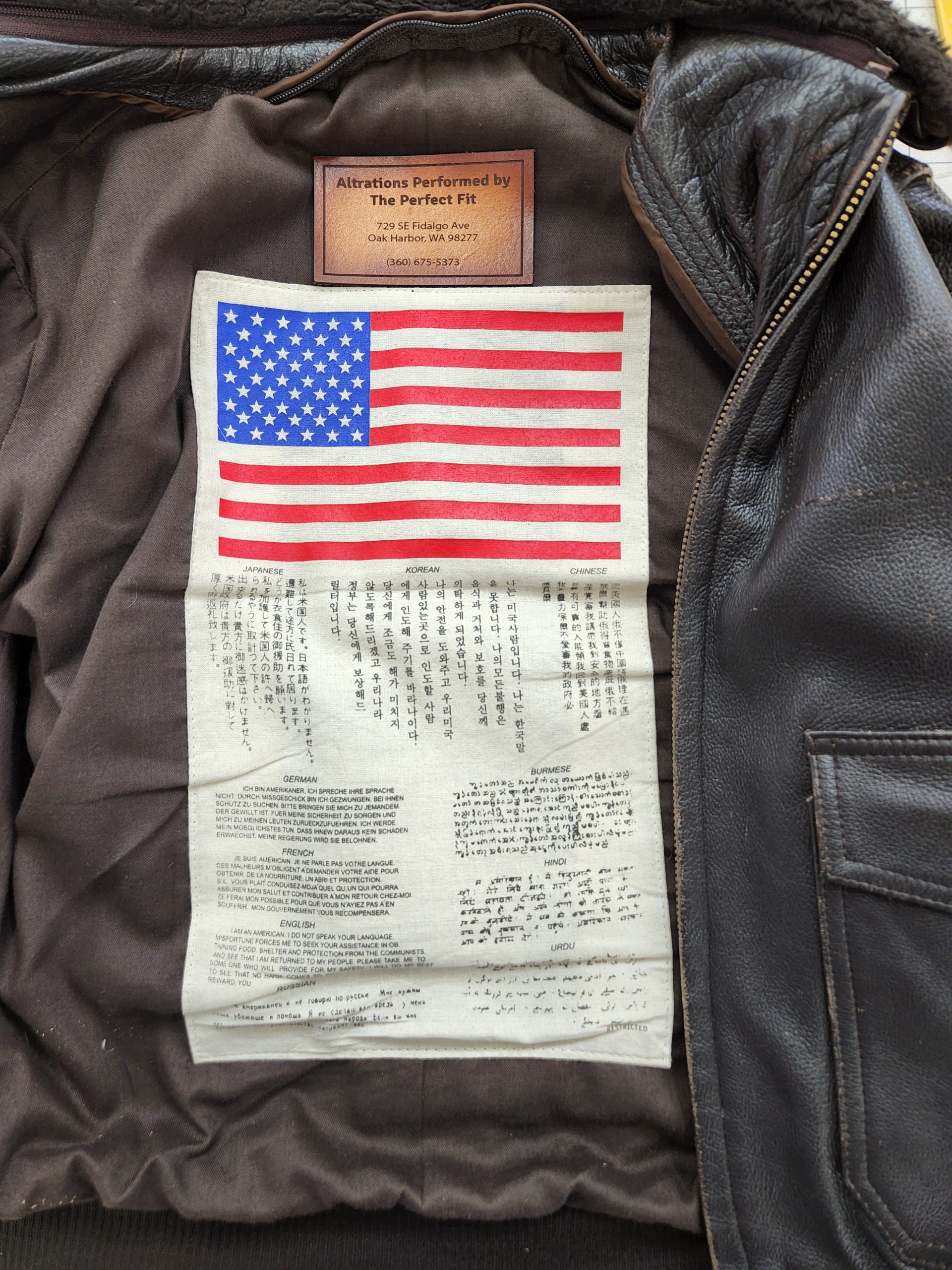 Blood Chit Installation for Leather Jacket - The Perfect Fit